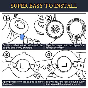 SOULWIT Replacement Ear Pads Cushions for Plantronics BackBeat Pro Wireless Noise Canceling Headphones, Earpads with Noise Isolation Memory Foam, Softer Protein Leather (Black)