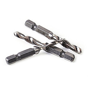 Yakamoz 6pcs SAE HSS Combination Drill Tap Bit Set Deburr Countersink Drill Bit with 1/4 Hex Shank