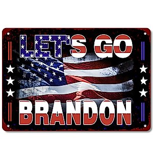 NC Retro Vintage Tin Sign 7.8x11.8 Inch, Let's Go to Brandon Fjb Home Decoration Wall Decoration Suitable for Room/bar/Living Room/Garden/Gift （20x30cm）,8x12 inches