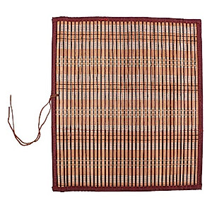 Dovewill Handcrafted Bamboo Brushes Holder Rollup Protection 8 Compartments Pouch Organizer - #2, 32x36cm