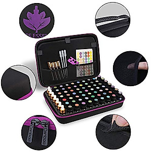 Canboc Essential Oil Storage Holder Organizer Carrying Case, Essential Oils Box Holds 70 Bottles 5ml 10ml 15ml 20ml Bottle for doTerra, Young Living Oils, Essential Oil Bag with Labels & Bottle Opener