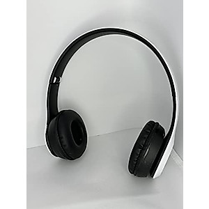 White P47 Wireless Headphones, Microphone, Sport Headphones, Headphone for TV, Sound as Sport Earphones with Mic, Noise Cancelling, Computer, Workout, Wire,