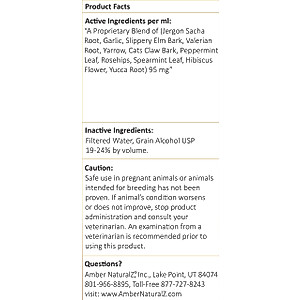 Amber NaturalZ Adizone C Herbal Supplement for Cats | Feline Herbal Supplement for Occasional Soreness, Stiffness, Aches and Discomfort | 4 Fluid Ounce Glass Bottle | Manufactured in The USA