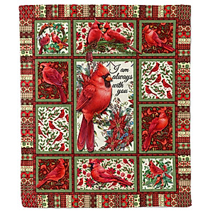 YAYAGo Cardinals Blanket Red Birds Throw Blanket Plush Blankets Bedding for Valentine's Day Christmas Day Soft Sofa Decor 50x60inch