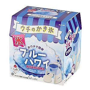 JapanBargain 1920, Japanese Slushy Machine Snow Cone Maker Shaved Ice Machine Hand Crank Non-Electric Made in Japan, Blue