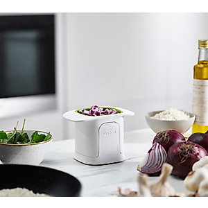 Joseph Joseph ChopCup Vegetable Chopper and Dicer, Sharp Stainless Steel blades, White