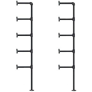(14"Deep, 2Pcs)Industrial Retro Wall Mount Iron Pipe Shelf,DIY Open Bookshelf,Hung Bracket,Home Improvement Kitchen Shelves,Tool Utility Shelves, Office Shelves, Bookshelves and bookcases