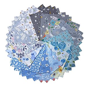 5 x 5 Inches(13cm x 13cm) Charm Packs Cotton Fabric Squares,Precut Quilting Floral Fabric Bundles for Craft DIY …