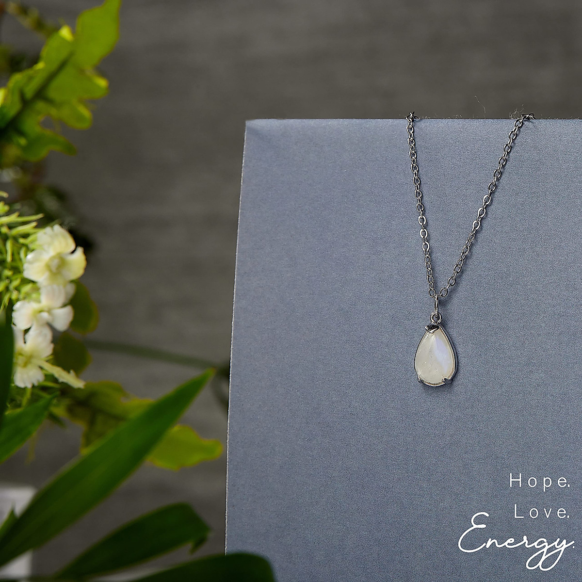 NOURISHLOV New Beginning Moonstone Sterling Silver Necklace for Women, Divorce Gifts for Women, Healing gifts for her, New Job Gift, Minimalistic Moonstone Jewelry