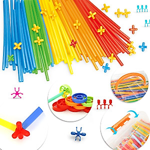 Straw Constructor Toys STEM Building Toys 600Pcs Straw Toy Interlocking Plastic Toys Engineering Toys Thin Tube Blocks Toy Educational Toy Kit for 3 4 5 6 7 8 Years Kids Toy for Boys and Girls