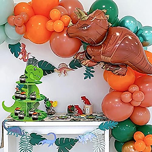 Dinosaur Party Cupcake Stand Dinosaur Birthday Decorations for Kids Boys Jungle Theme Dinosaur Party Supplies 3Tier Cardboard Cupcake Dessert Tower Dino Cupcake Holder