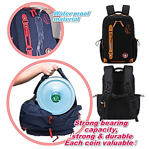 JIHUBEAR Kids Backpack - Waterproof, Large Capacity, and Comfortable for Students Aged 6-12, Suitable for School, Travel, Outdoor Activities Black