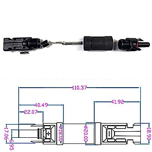 BAYM Solar Panel PV Cable Connector Built in 15A Diode in-Line Fuse Solar Wire Connector Solar PV System IP68 Waterproof Anti-backflow(10pcs)
