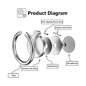 2PCS Cell Phone Ring Holder Finger Kickstand 360°Rotation Ring Grip Universal Mobile Phone Ring for iPhone X 8 7 Plus 6S 6, Samsung Galaxy S6 S7 S8 S8 Plus, Note, LG and All Other Phones(Gunmetal)