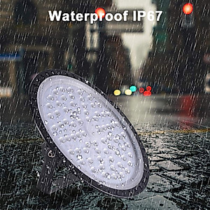 300W UFO LED High Bay Light lamp Factory Warehouse Industrial Lighting 30000 Lumen 6000-6500K IP54 Warehouse LED Lights- High Bay LED Lights- Commercial Bay Lighting for Garage Factory Workshop Gym