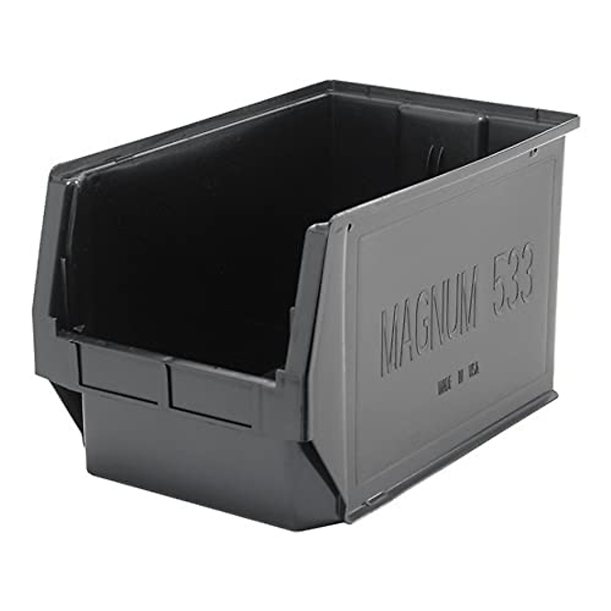 Quantum Storage QMS533BK 3-Pack Magnum Heavy Duty Plastic Storage Bin, 19-3/4" x 12-3/8" x 11-7/8", Black