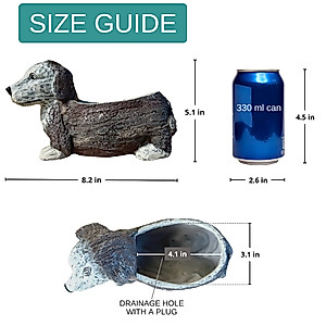 Dog Planter, Dog Shaped Outdoor/Indoor Planter For Succulents. 8.2 inch Planter Pot with Drainage Hole, Ideal for Dog Lovers and Housewarming Gift