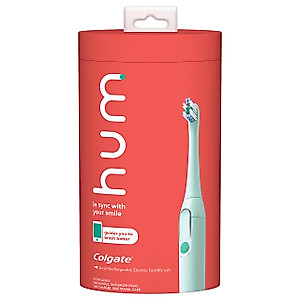 Colgate hum Smart Electric Toothbrush with Timer, Bluetooth and Travel Case, 3 Sonic Vibration Modes, Teal(Discontinued/no Refill Heads Available)