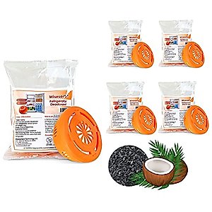 Wisesorb 5 Pack Coconut Charcoal Refrigerator Deodorizer, Odor Absorbers For Home, Room Deodorizer For Home, Adhesive Back Refrigerator Odor Eliminator, Natrual Charcoal Air Purifying Odor Absorber, 5pcs x 2.82 oz.