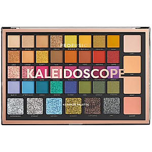 Profusion Cosmetics Kaleidoscope 42 Shade Palette Bright Colors Matte Shimmer Satin Colorful Eyeshadow Makeup Pallete Long lasting and Pro Pigment Silky Powder Eye Shadow
