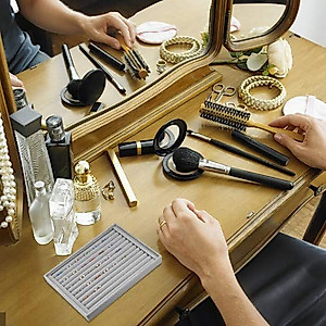 7 Slots Jewelry Accessories Display Storage Box Case Velvet Ring Showcase Holder Earring Set Tray Organiser - 22.5 14.5 3cm