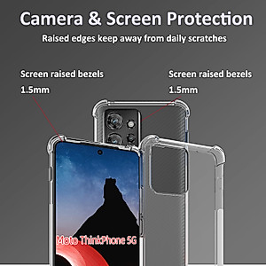 USTIYA Case for Motorola Moto ThinkPhone Clear TPU Four Corners Protective Cover Transparent Soft