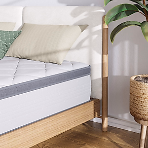 Novilla Twin Mattress, 10 Inch Twin Hybrid Mattress for Kids, Pocket Innerspring Pillow Top Mattress Twin for Motion Isolation, Pressure Relief & Edge Support, Medium Firm Feel