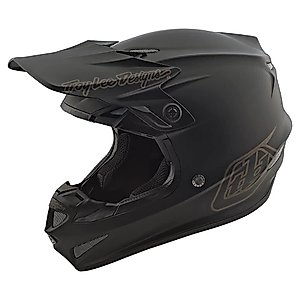 Troy Lee Designs SE4 Polyacrylite Midnight Motocross Helmet - Full Face Offroad Motorcycle Dirt Bike ATV Powersports Dual Sport Racing Helmet - Boys Girls Kids (Black, LG)