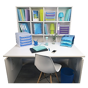 Exacompta 263 x 263 x 335 mm Linicolor Ecobin Waste Paper Bin, Royal Blue Translucent