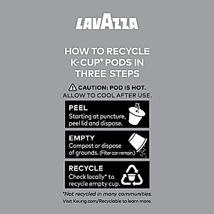 Lavazza Classico Decaf Single-Serve Coffee K-Cups for Keurig Brewer, Medium Roast, 10 Count Box ,Rich and full-bodied flavor delivers a uniquely intense aroma of dried fruits, 100% arabica coffees