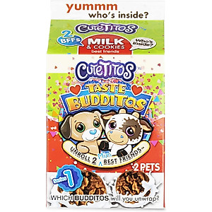 Cutetitos Taste Budditos Milk & Cookies - 2 Collectible Plush Mini Animals - Ages 3+ - Series 1 - Great Gift for Girls and Boys