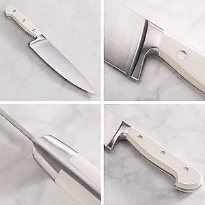 Cangshan Adams Series 1027273 German Steel Forged 15-Piece Knife Block Set, White