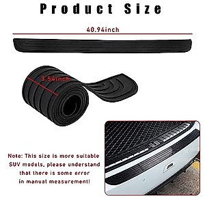 Kewucn Car Rear Bumper Protector Guard, Auto Scratch-Resistant Rubber Trunk Door Entry Guard Accessory, Universal Non-Slip Vehicle Trunk Door Sill Protector for Most SUV (41"×3.5", Black)