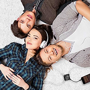 LP Headphone Splitter, Nylon-Braided 3.5mm Audio Stereo Splitter, Male to 3 Female Ports for MacBook, Mac, iPad, iPhone(≤6), iPod, Tablet, Laptop, PC, Earphone, Kindle, MP3 Player, Speaker & More