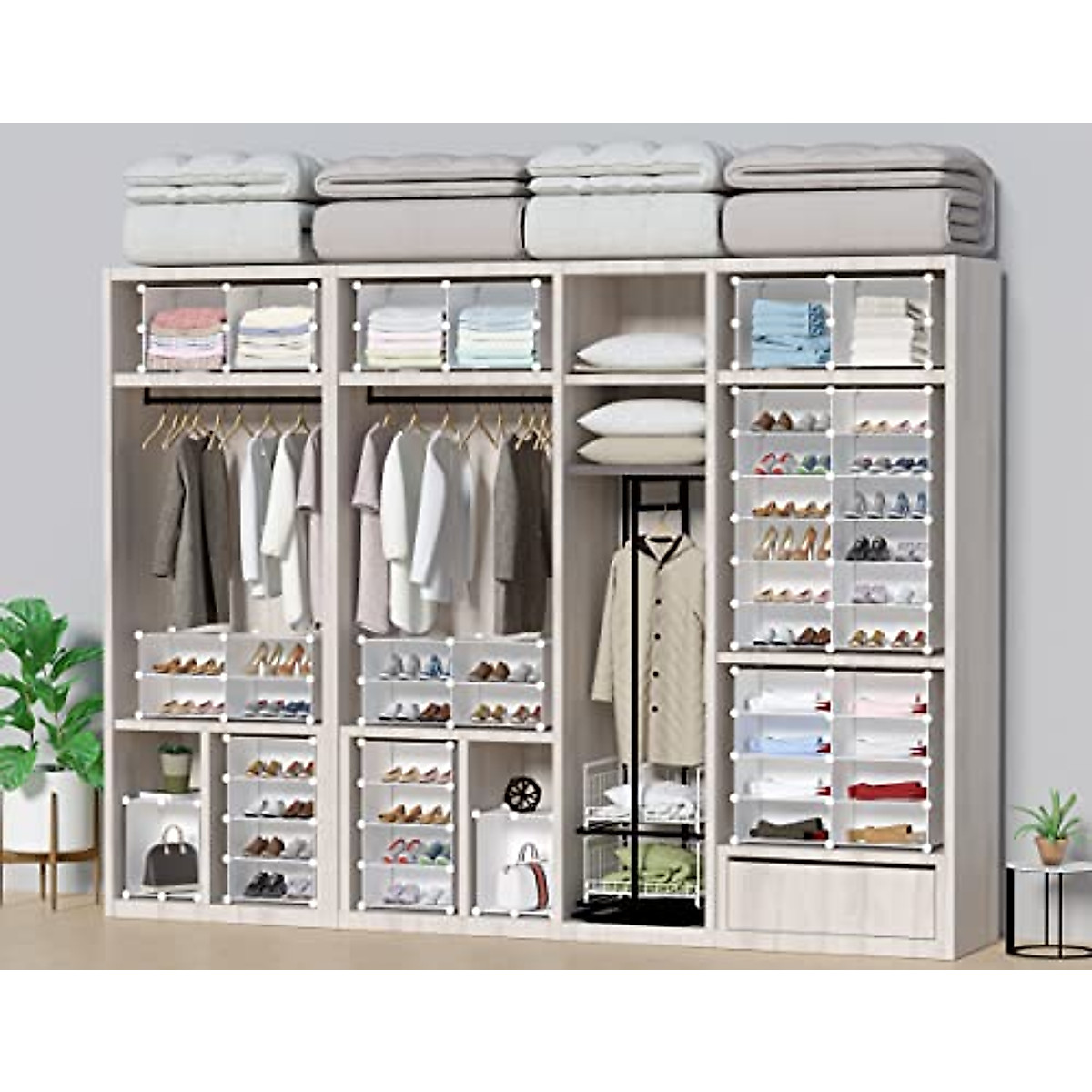 HOMIDEC Shoe Storage, 10-Tier Shoe Rack Organizer for Closet 20 Pair Narrow Shoes Shelf Cabinet for Entryway, Bedroom and Hallway