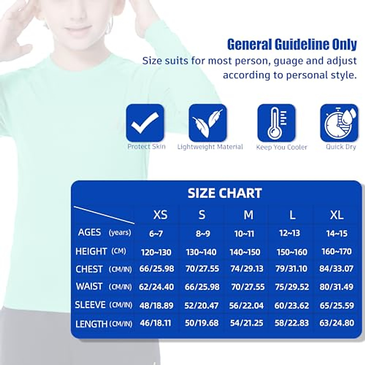 MEETWEE Boys Rash Guard Long Sleeve Girl UPF 50+ Sun Protection Shirt Swim Shirts Youth SPF Quick Dry Shirt Swimwear Sunsuits Light Green Medium