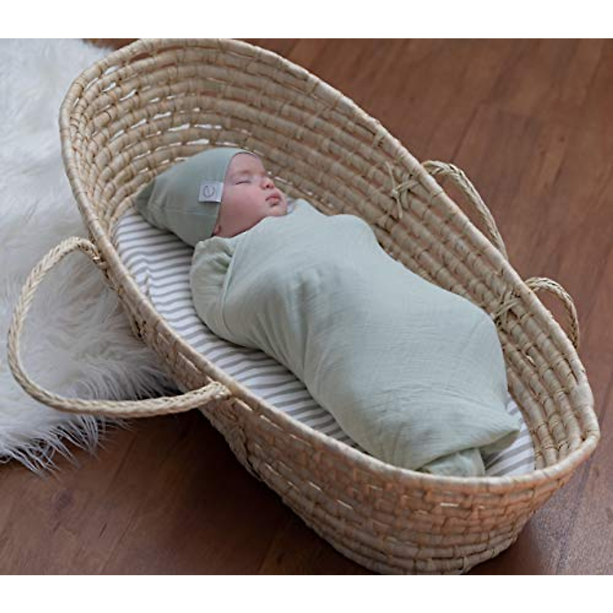 Waterproof Bassinet Sheet Set 2 Pack - Baby Bassinet Sheets with 100% Jersey Cotton (32"X16"X3") - Bassinet Sheets for Baby Girl and Boy, Newborn Essentials