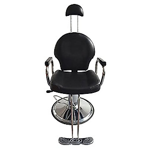 FOPEAS 8735 Man Barber Chair Salon Chairs for Hair Stylist Barber Chair Hydraulic Hair Stylist Chair Barber Chair Salon Equipment with Headrest Black