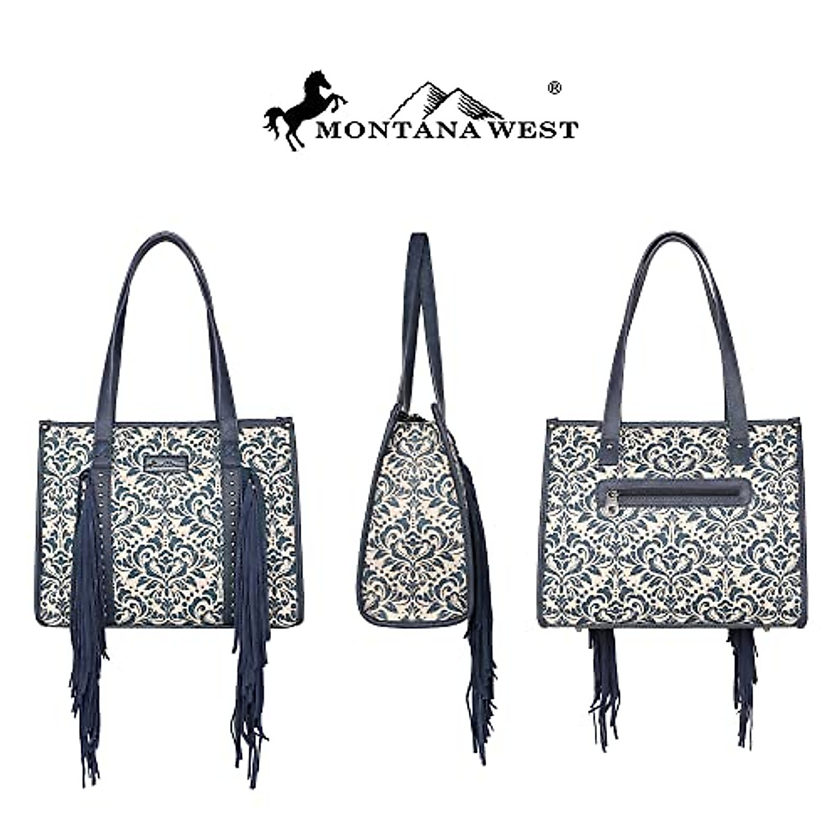 Montana West Western Tote Bag for Women Fringe Collection Handbag Conceal Carry Purse MW1223-816NY