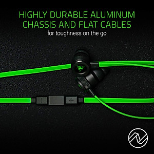 Razer Hammerhead Earbuds for iOS: DAC - Custom-Tuned Dual-Driver Technology - in-Line Mic & Volume Control - Aluminum Frame - Lightning Connector - Green, RZ04-02090100-R3U1