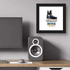 Trends International Gallery Pops NHL Buffalo Sabres - Drip Skate Wall Art, Black Framed Version, 12" x 12"