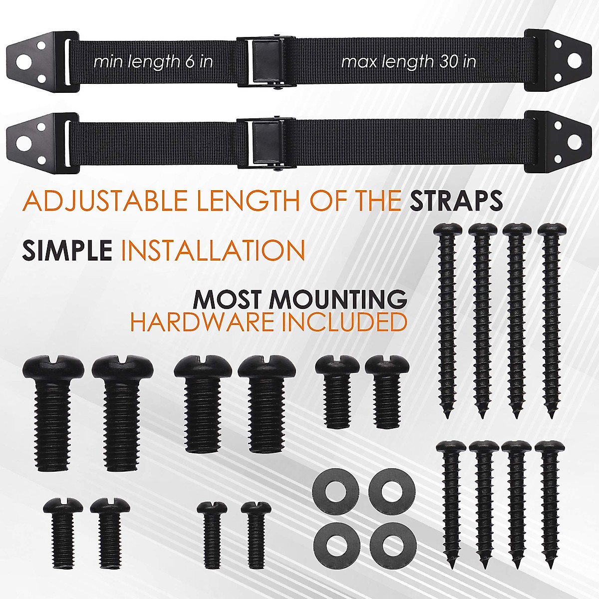 Safety Straps - Anti-Tip Strap - Baby TV Strap - TV Anchor Straps - Secure Strap - TV Earthquake Strap - TV 4 Straps - TV Tether Strap - TV Tip Strap