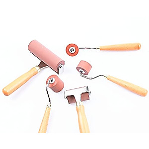 BANLTRE Rubber Brayer Roller for Printmaking, Ideal for Anti Skid Tape Construction Tools, Print,Craft Stamping Brayers for Wallpapers and Scrapbooks (0.4")