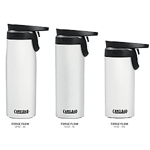 CamelBak Forge Flow Coffee & Travel Mug, Insulated Stainless Steel - Non-Slip Silicon Base - Easy One-Handed Operation - 16oz, Black