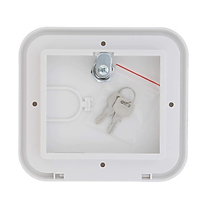 Dumble Low Profile Electric Cable Hatch RV Electric Cord – White RV Camper Electric Cord Cover, 6in x 6.5in Square