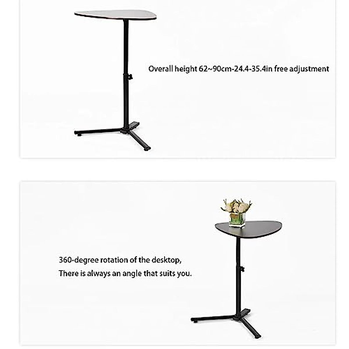 Modern Sofa Side Table Tv Tray Table Adjustable Height Lift Movable Coffee Table Modern Corner Table Small Laptop Desk for Bedside Sofa Living Room Side End Table