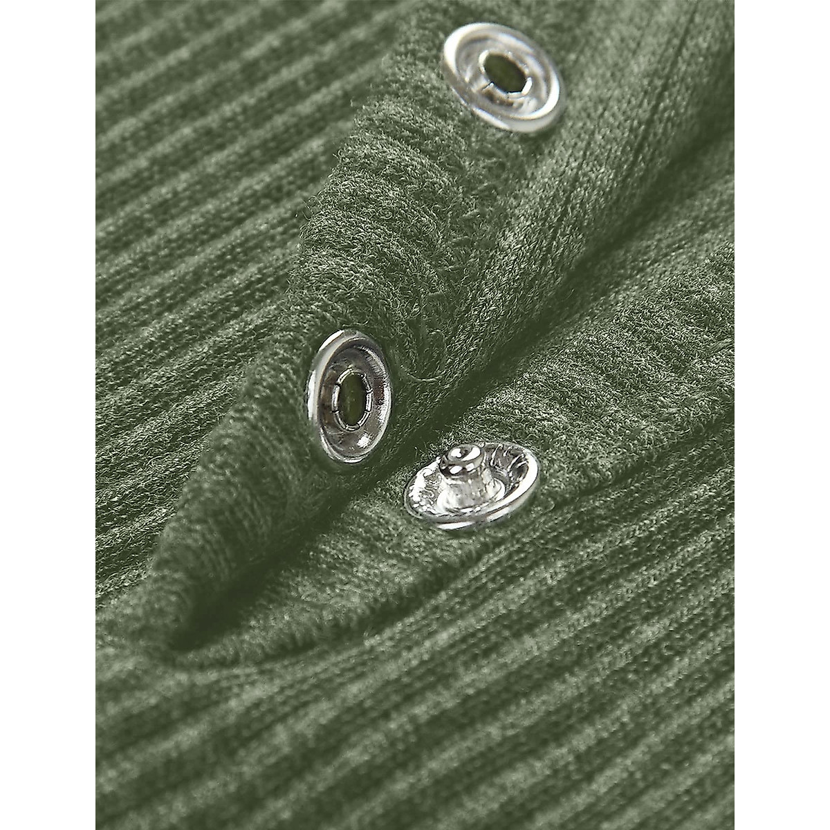 MEROKEETY Women's Short Sleeve V Neck Ribbed Knit Button T Shirts Henley Solid Color Summer Tops, Green, M