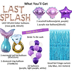 Last Splash Bachelorette Party Decorations, Mermaid Bachelorette Party Decorations, Mermaid Bridal Shower Decorations, Last Splash Bride to Be Sash Banner Balloons, Mermaid Bachelorette Party Supplies