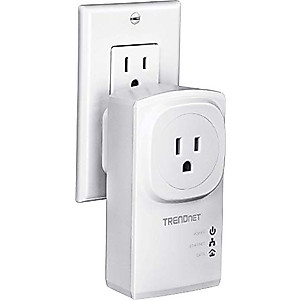 TRENDnet Powerline 500 AV Nano Adapter Kit with Built-in Outlet, Power Outlet Pass-Through, Includes 2 x TPL-407E Adapters, Plug & Play, Ideal for Smart TVs, Gaming, White, TPL-407E2K
