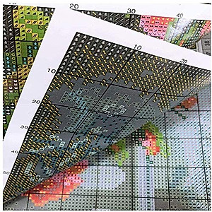 Adult Counted Cross Stitch Kits Religious Mary Flower 40X50CM 14CT Holiday Gift DIY Embroidery Starter Kits Easy Patterns Embroidery for Girls Crafts Cross-Stitch Supplies NeedleworkThe